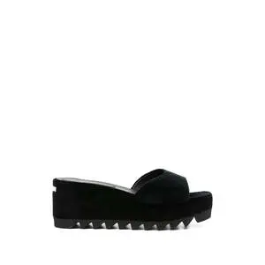 Stella McCartney Velvet Platform Sandals - Black