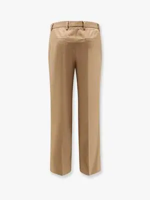 Gucci Beige Cotton Trousers With Web Detail - Multicolor