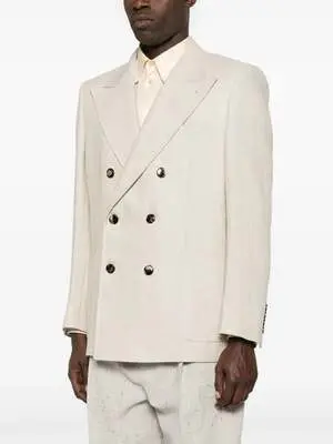 Valentino Garavani Double-breasted Linen Jacket - Multicolor