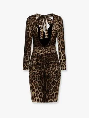 Dolce & Gabbana Leopard Print Charmeuse Dress