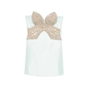 Costarellos Embellished Strapless Sequin Cocktail Dress - Blue