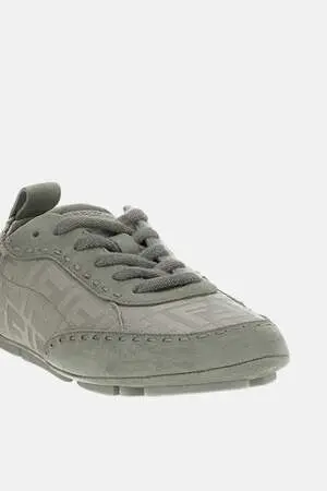 Fendi Ff Jacquard Nylon & Suede Lace-up Sneakers - Multicolor