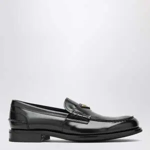 Prada Brushed Leather Moccasins - Black