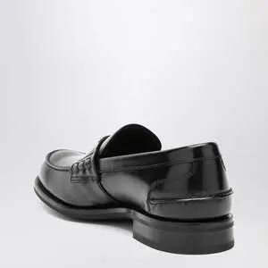 Prada Brushed Leather Moccasins - Black
