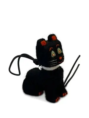 Loewe Black Felt Cat Charm - Multicolor