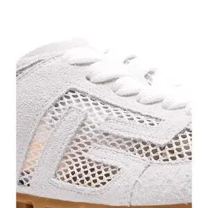 Balmain Suede And Mesh Racer Sneakers - White