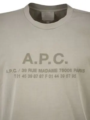 A.p.c. Organic Cotton T-shirt With Logo Print - Green