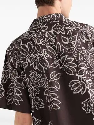 Prada Short-sleeved Printed Cotton Shirt