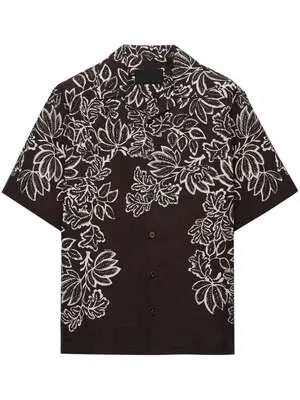 Prada Short-sleeved Printed Cotton Shirt - Multicolor