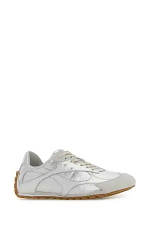 Bottega Veneta Leather And Suede Orbit Sneakers - Silver
