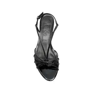 AeydĒ Patent Leather Kitten Heel Sandals - Black