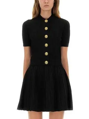 Balmain Knitted Cardigan With Button Detailing - Black