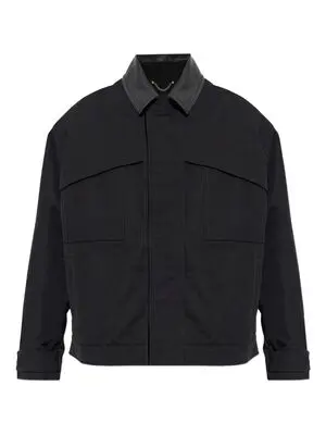 GOLDEN GOOSE Padded Jacket With Leather Collar And Silver-tone Studs - Multicolor