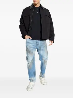 GOLDEN GOOSE Padded Jacket With Leather Collar And Silver-tone Studs - Multicolor