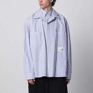Mihara Yasuhiro Double-layer Cotton Shirt In Light Stripes