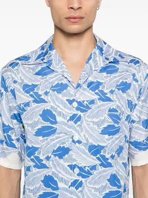 Prada Short-sleeved Printed Cotton Shirt - Multicolor