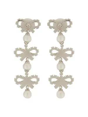 SELF-PORTRAIT Micro Bow Drop Earrings