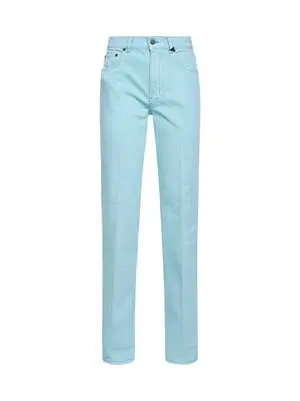 Chloé Washed Turquoise Denim Straight Jeans - Multicolor