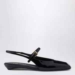 Prada Patent Leather Slingback Ballerinas - Black