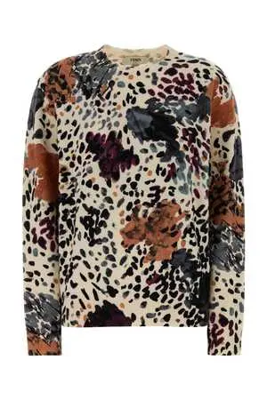 Fendi Printed Wool Blend Sweater - Multicolor