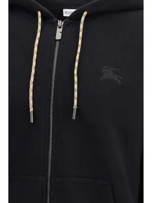 Burberry Hooded Zip-up Sweatshirt With Embroidered Equestrian Knight Design