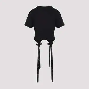 Simone Rocha Cotton T-shirt With Satin Bow Tails