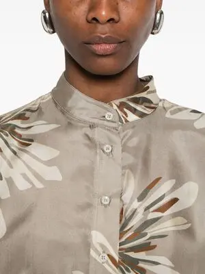 Brunello Cucinelli Printed Silk Shirt