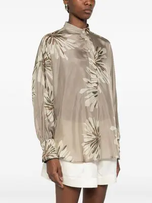 Brunello Cucinelli Printed Silk Shirt