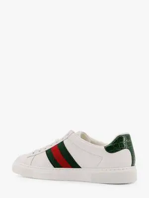 Gucci Ace Low-top Leather Sneakers With Web Detail - Multicolor