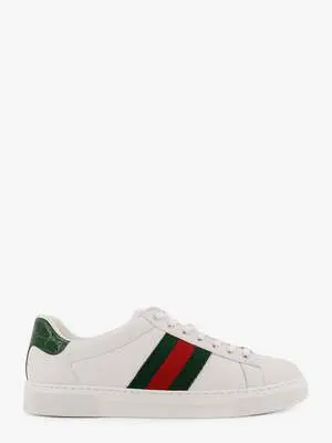 Gucci Ace Low-top Leather Sneakers With Web Detail - Multicolor