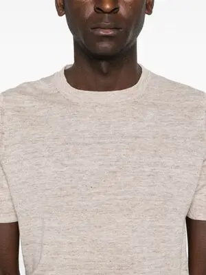 Brunello Cucinelli Linen Blend Short Sleeve Sweater