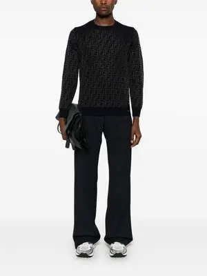 Fendi Tailored Wide Leg Polyester Pants