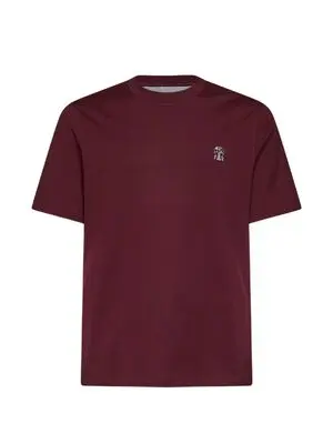 Brunello Cucinelli Logo Cotton T-shirt - Multicolor