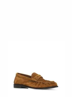 Saint Laurent Suede Loafers With Cassandre Decoration