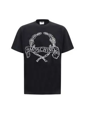 Moschino Maxi Laurel Crown Embroidery T-shirt - Black