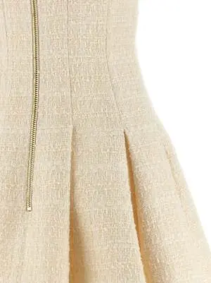 Balmain Conchiglie Tweed Mini Dress - White