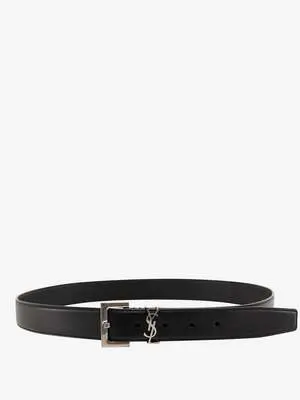 Saint Laurent Leather Belt With Cassandre Logo Buckle - Multicolor