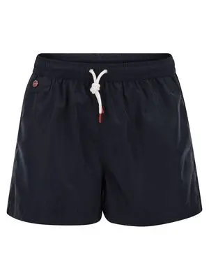 Kiton Short Swim Boxers With Embroidered Logo - Blue