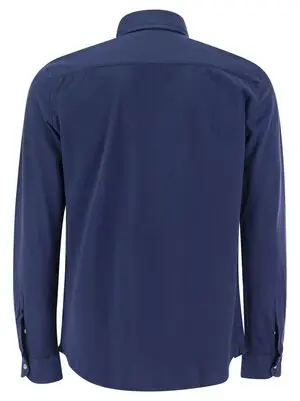 FAY Cotton French Collar Shirt - Blue