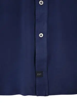FAY Cotton French Collar Shirt - Blue