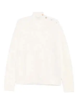 Prada Cashmere Button Detailed Turtleneck Sweater - Multicolor