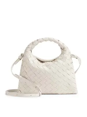 Bottega Veneta Mini Woven Leather Bag - White