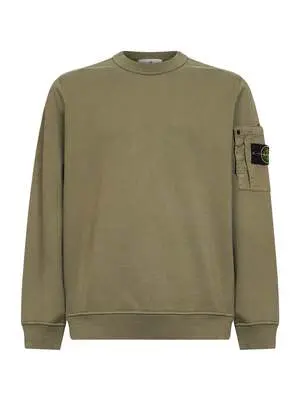 Stone Island Cotton Sweatshirt With Ripstop Pocket - Multicolor