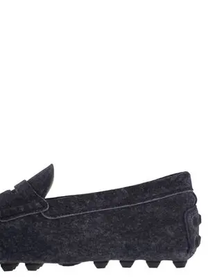 TOD'S Suede Leather Gommino Bubble Sole Loafers - Blue