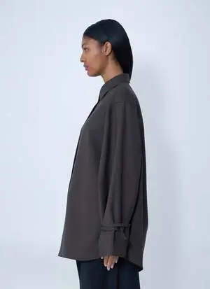 TOTEME Tie-cuff Wool Shirt - Brown