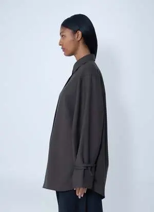 TOTEME Tie-cuff Wool Shirt - Brown