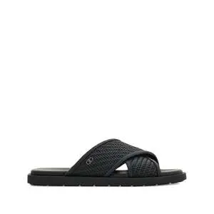 FERRAGAMO Woven Leather Crossover Strap Sandals