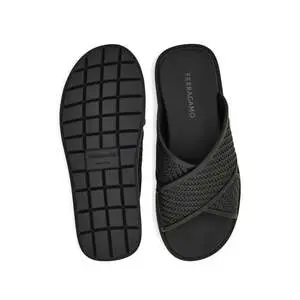 FERRAGAMO Woven Leather Crossover Strap Sandals