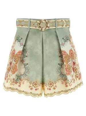 Zimmermann Daylight Floral Print Linen Shorts