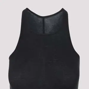 Rick Owens Ribbed Halter Neck Tank Top - Black
